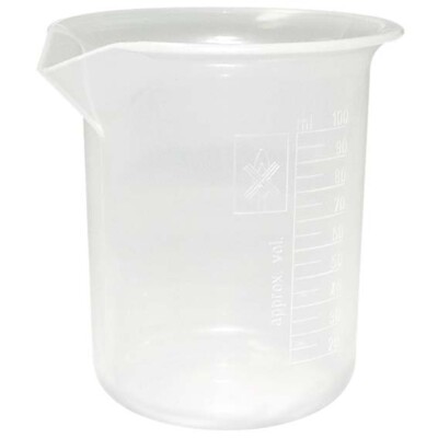 3 x Aptaca Beaker, 250ml, Low Form, Graduated with Spout, Polypropylene ...