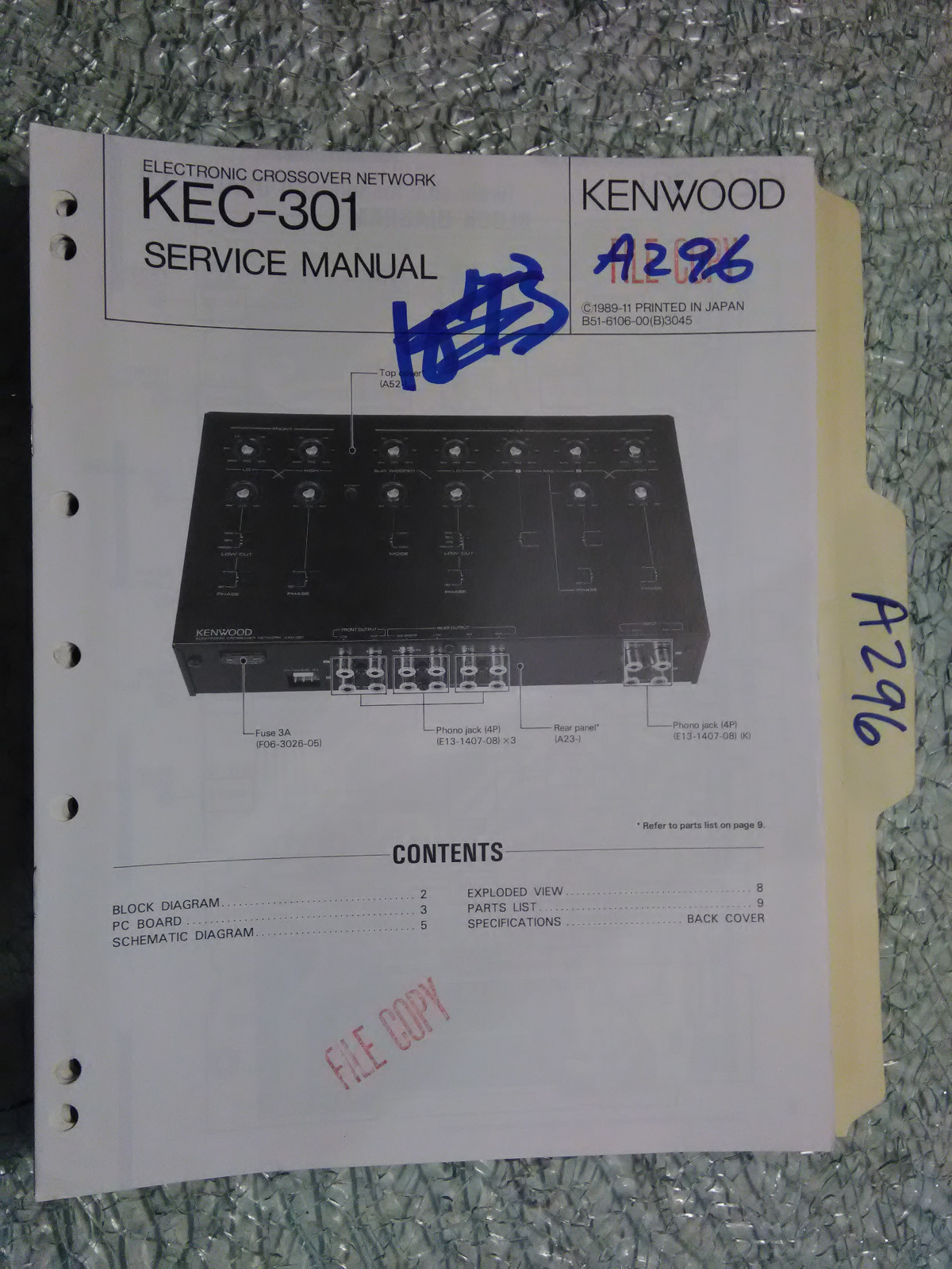 Kenwood kec-301 service manual original repair book stereo crossover ...