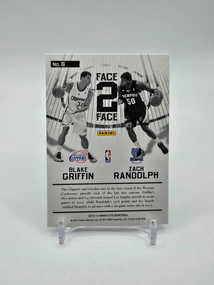 Blake Griffin, Zach Randolph "Face 2 Face" 2013-14 Panini Elite #6 ...