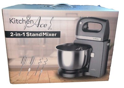 Kitchen Ace 2-in-1 Stand Mixer And Hand Mixer Combo- Brand New In Box ...