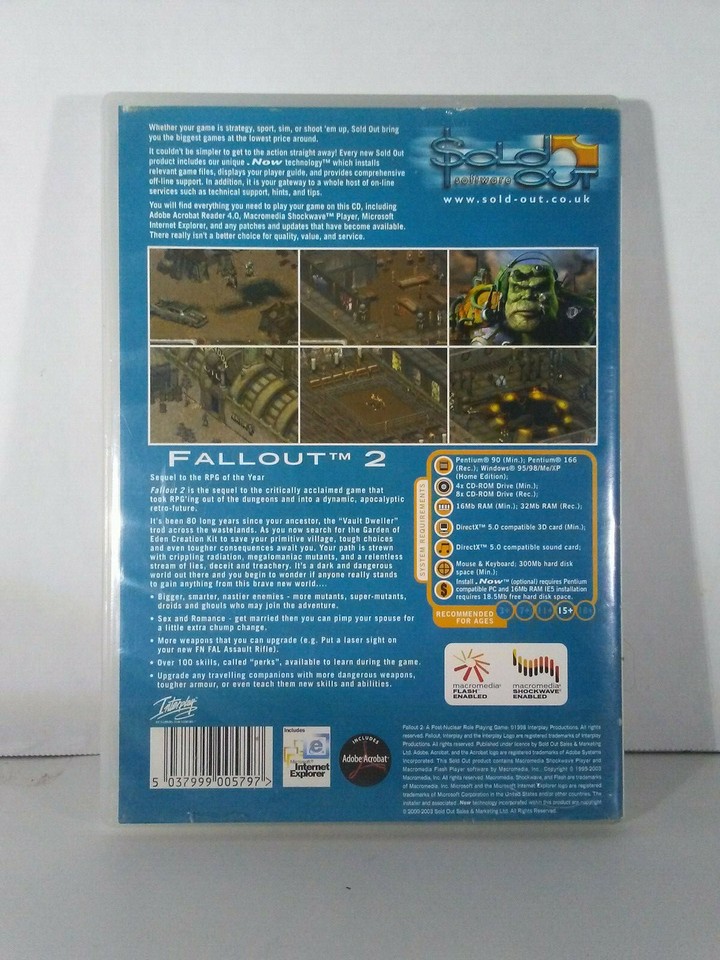Fallout 2 (PC, 1998) European Version, SoldOut Software UK Release ...