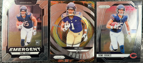 Rome Odunze Rookie Lot 3 Cards 2024 Panini Prizm RC Bears Emergent ...