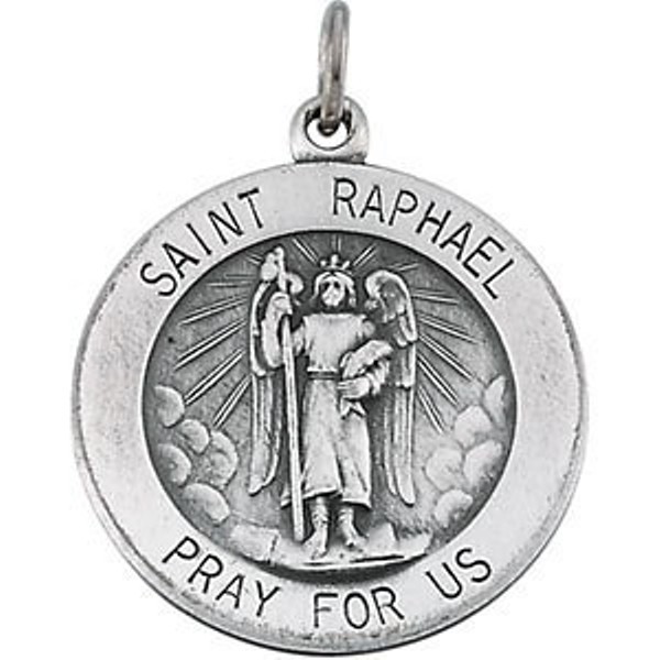 MRT St Raphael Archangel Sterling Silver .925 Medal W 18" Necklace Gift ...