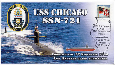2016, USS Chicago, SSN-721, 30th Anniv, Submarine,Pictorial, 16-298B | eBay