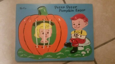 Very Rare Vintage SIFO Wooden Puzzle Peter Peter Pumpkin Eater L@@K! | eBay