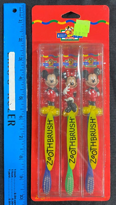 1992 ZOOTH DISNEY MICKEY'S STUFF FOR KIDS ZOOTHBRUSH THREE PACK! NEW ...