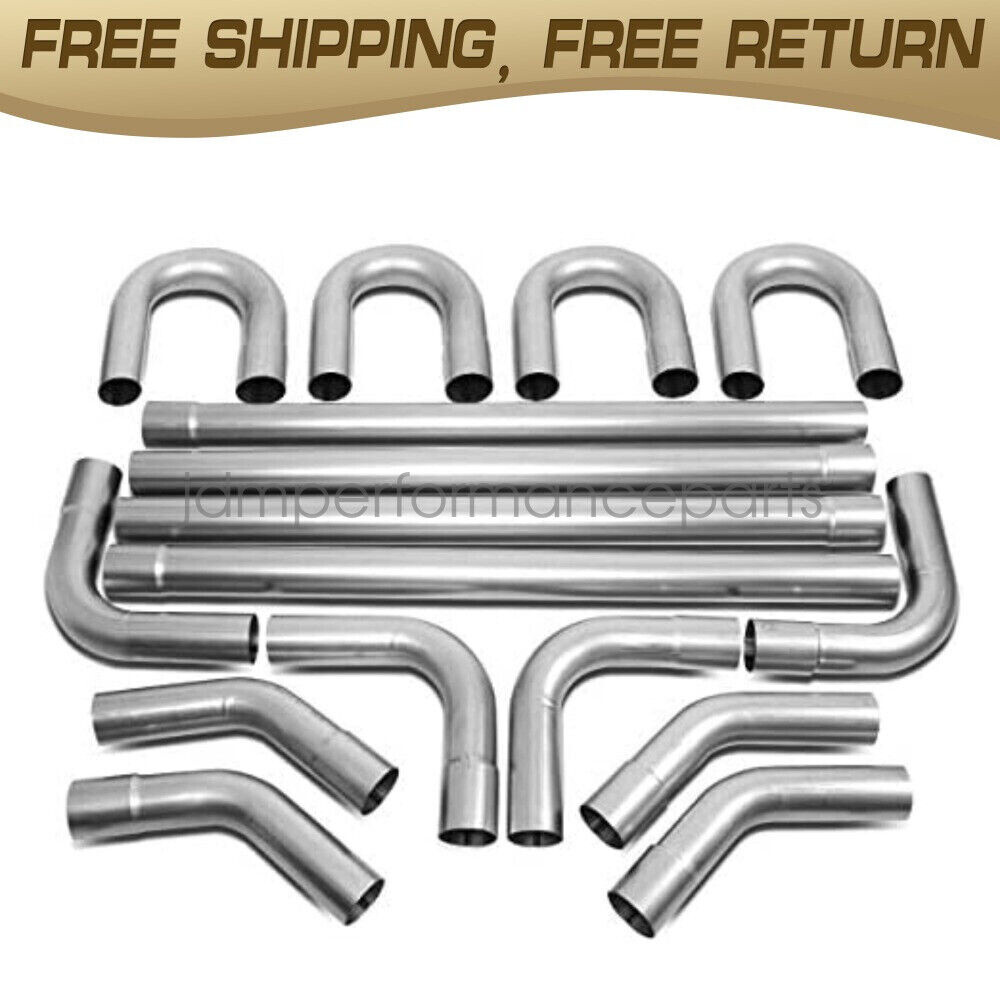 DIY Custom 4X Straight& 45 90 Degree & U-Bend 16 Pcs 2.5"OD Exhaust ...