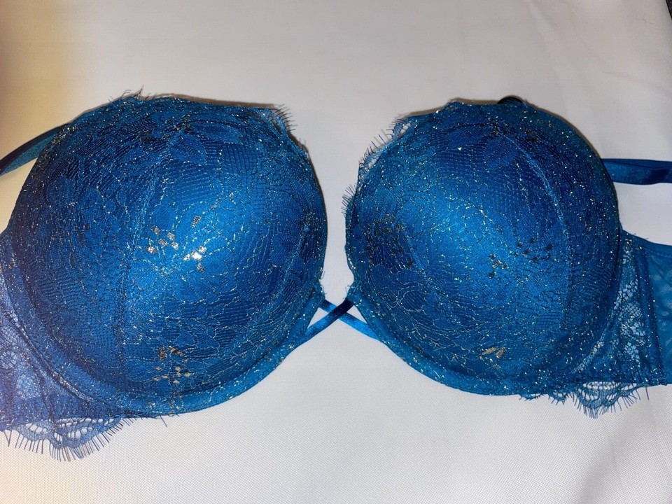 VICTORIA SECRET BOMBSHELL BRA ADD 2 CUP PLUNGE Super Push UP NEW Shine ...