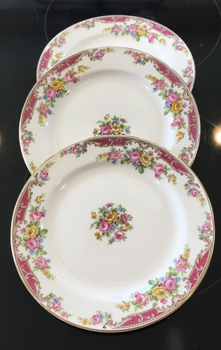 Set of 3 Vintage bread dessert Floral Plates Edwin M Knowles China | eBay