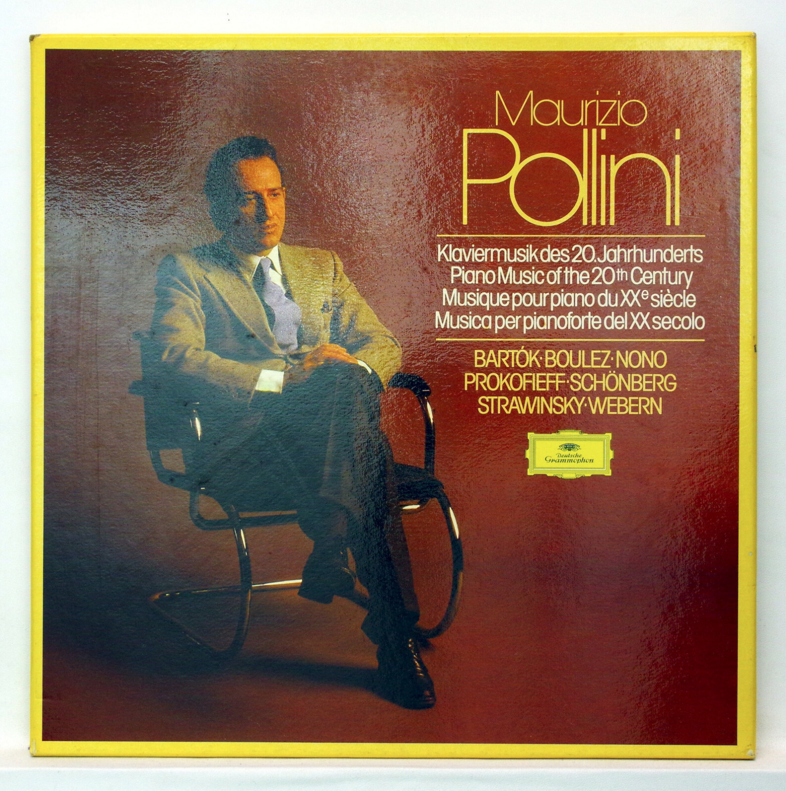 MAURIZIO POLLINI – BARTOK BOULEZ NONO PROKOFIEV WEBERN... DGG 5xLPs box ...