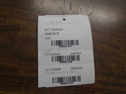 R FRONT DOOR GLASS FITS 83-92 RANGER 83280 | eBay