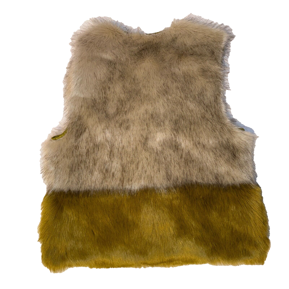 Dylan Los Angeles XL Lined Faux Fur Vest Yellow Mob Wife Luxury Coat | eBay