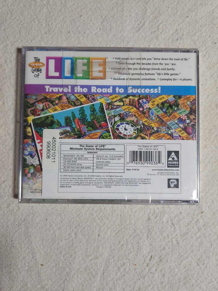 The CD-ROM Game of Life - Game For Windows/PC 1998, Hasbro Win 95/98 ...
