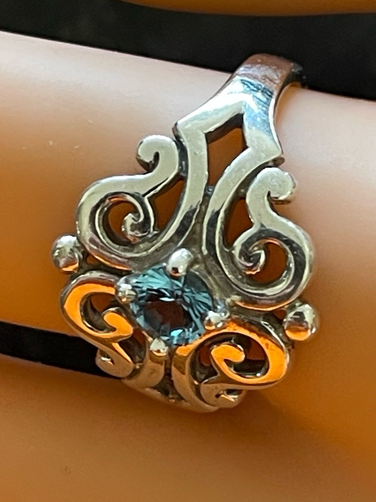 James Avery Spanish Lace Blue Topaz Ring Sterling Sil… - Gem