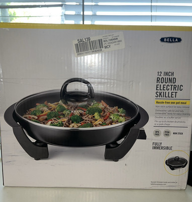 Bella 12" Round Nonstick Electric Skillet, New Item, Tested Open Box | eBay