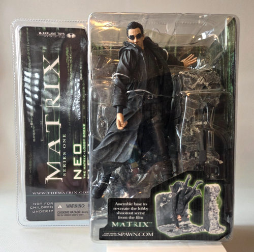 Mcfarlane The Matrix Series One Neo Action Figure Lobby Shootout Scene ...