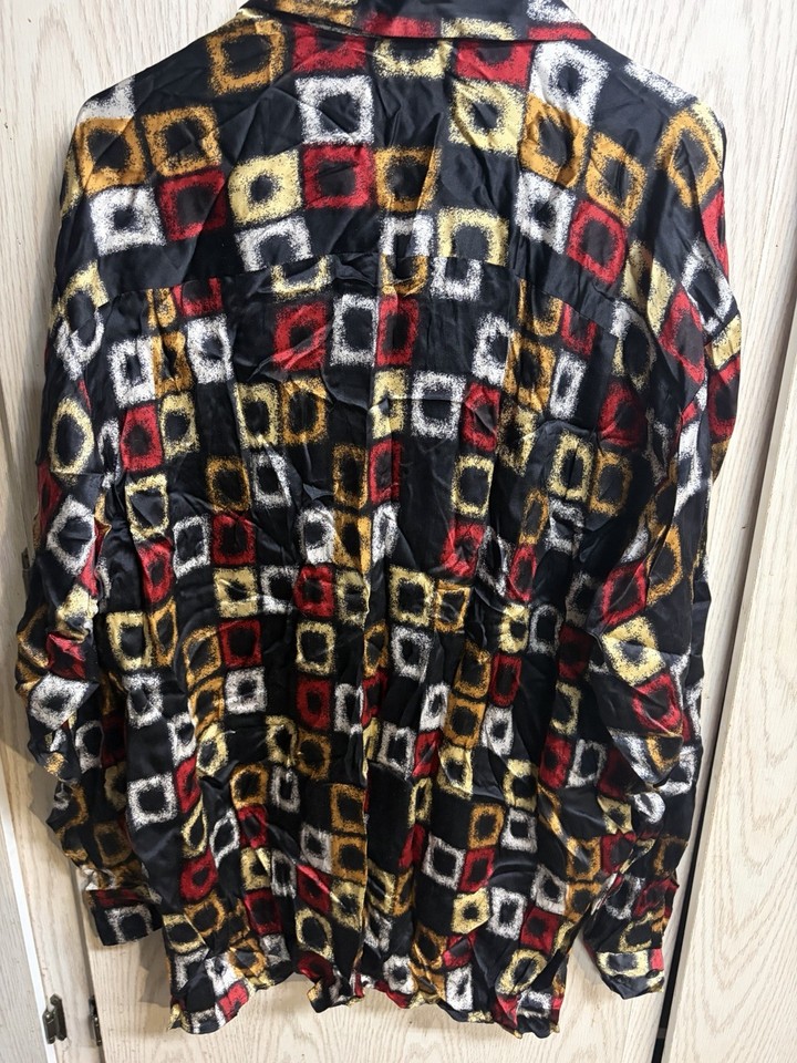 Genelli Men's Vintage Silk Button-Down Shirt Size XL Long Sleeve | eBay