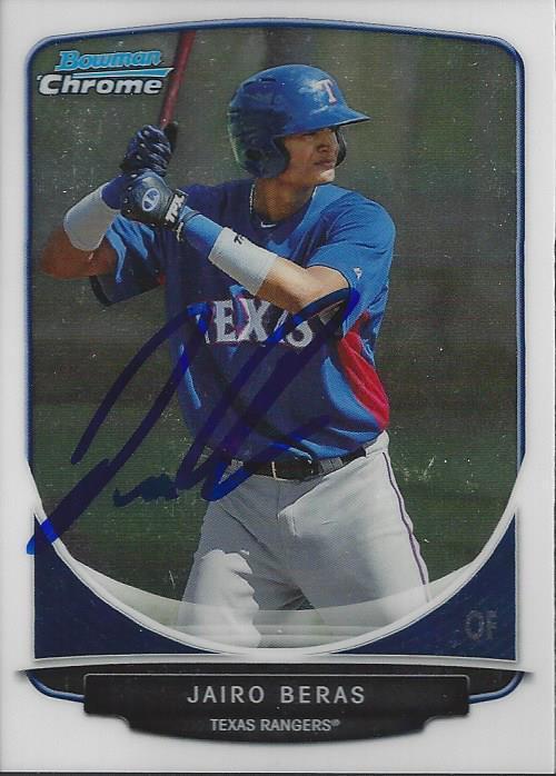 Jairo Beras Texas Rangers 2013 Bowman Chrome Rookie Signed Card | eBay