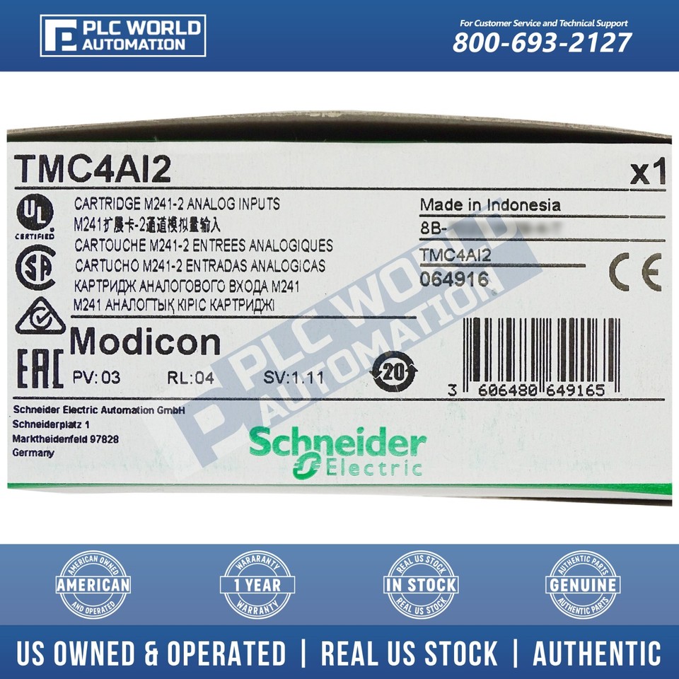 TMC4AI2 Schneider Analog Input Cartridge, New, FREE UPS 2 Day Dlvry & 2 ...