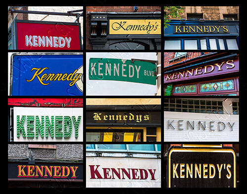 Personalized Poster featuring the name KENNEDY in photos of actual ...