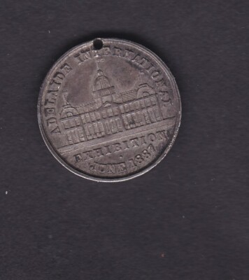 Adelaide International Exhibition 1877 silver coloured medallion | eBay