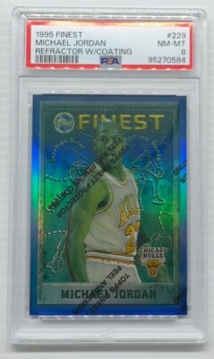 1995-96 Topps Finest Michael Jordan Refractor W/Coating #229 PSA 8 NM ...
