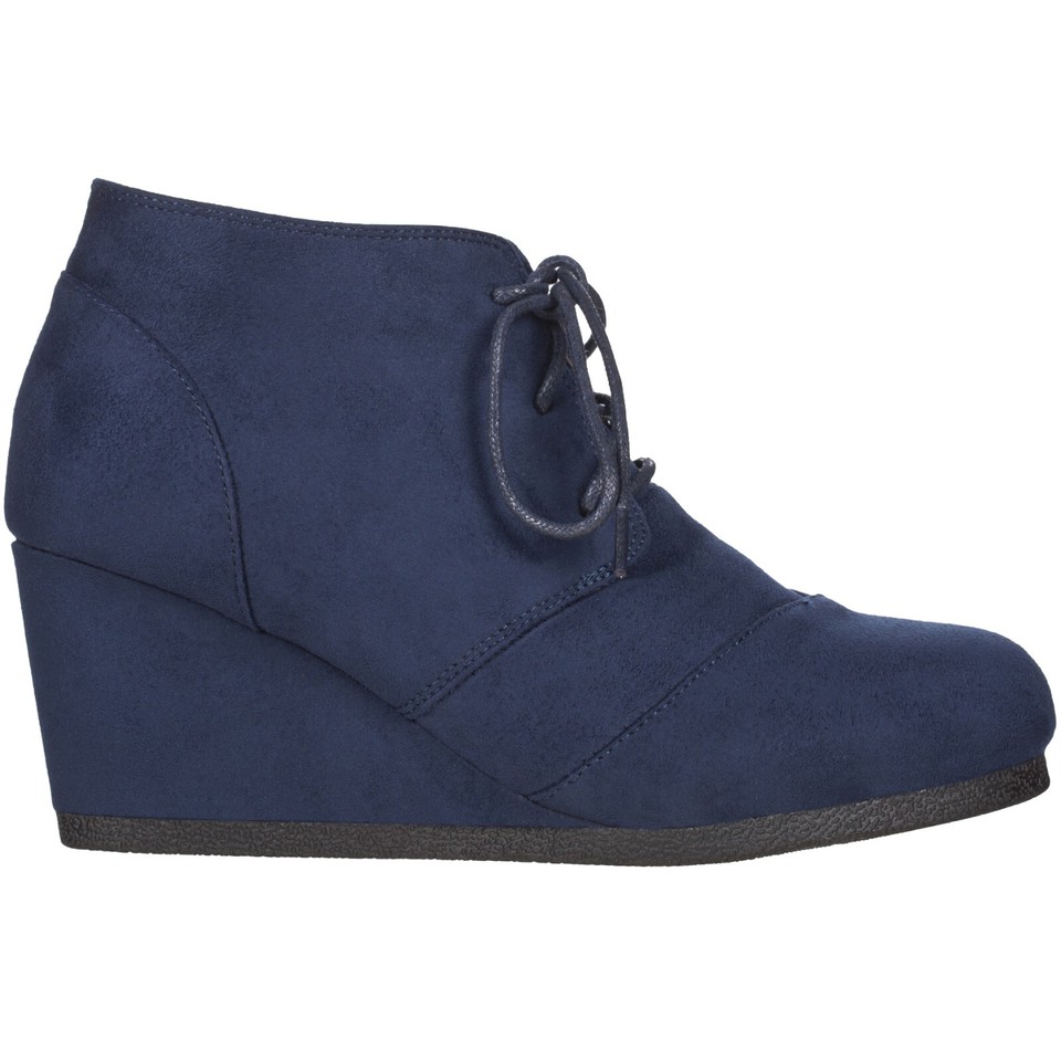 Women's Ankle Boots Wedge Heel Booties Lace Up Low Wedge Heel Booties ...