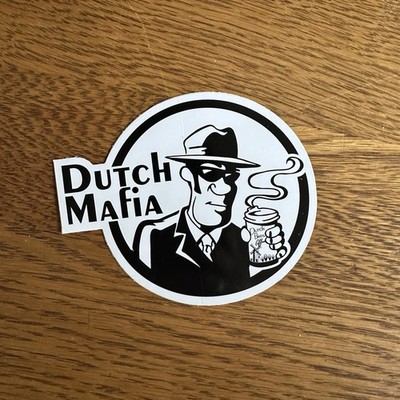 Dutch Bros Rare Sticker Dutch Mafia Coffee Black & White | eBay