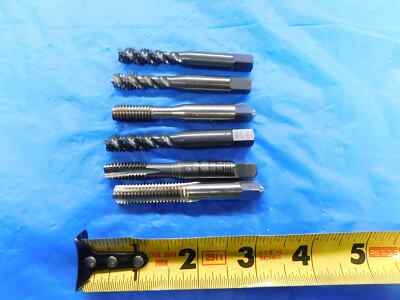 6pcs 3/8 16 NC GH-3 HSS PLUG & BOTTOMING TAPS SPIRAL THREAD FORMING ...