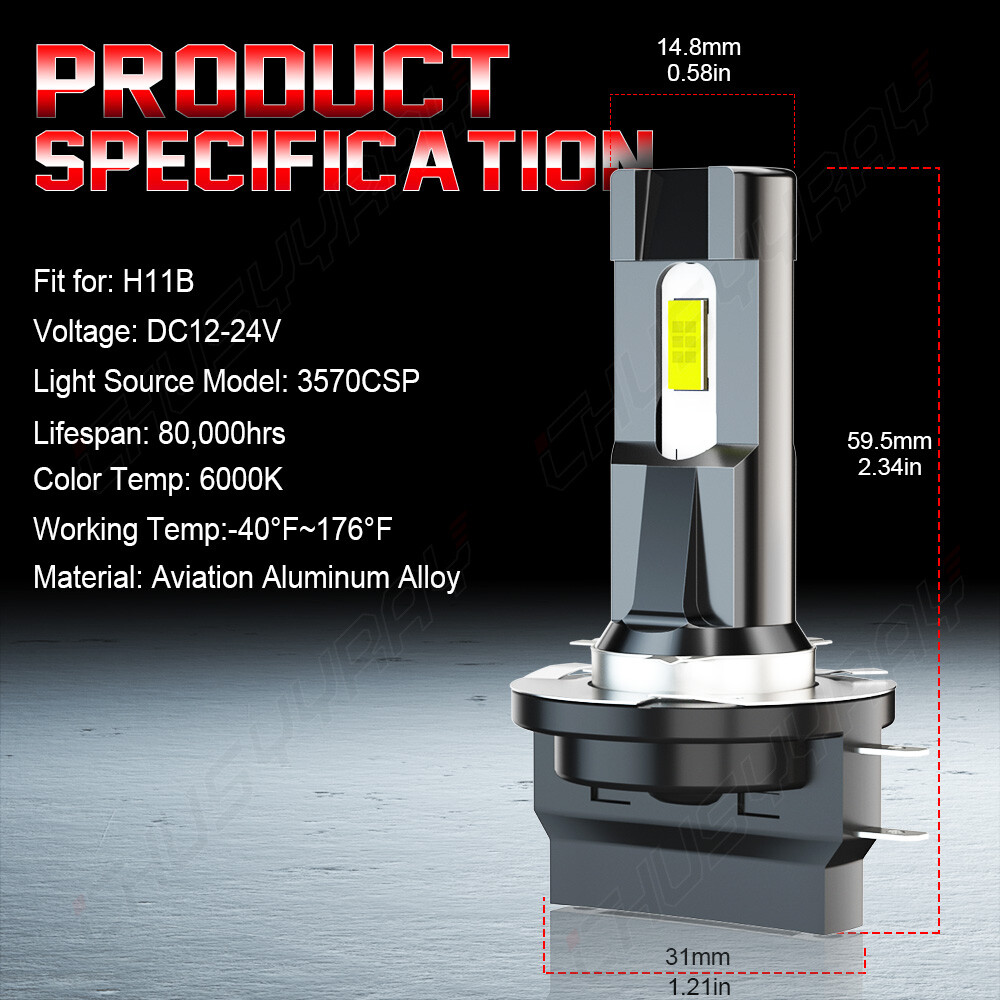 H11B LED Headlight Bulbs for Kia Forte Koup 2010-2013 Low Beam Kit ...