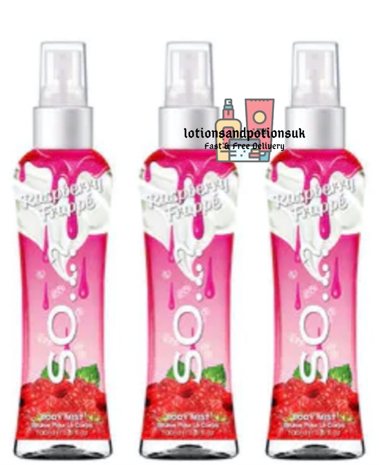 3 X So...? RASPBERRY FRAPPE Ladies Body Fragrance Spray Mist 100ml ...