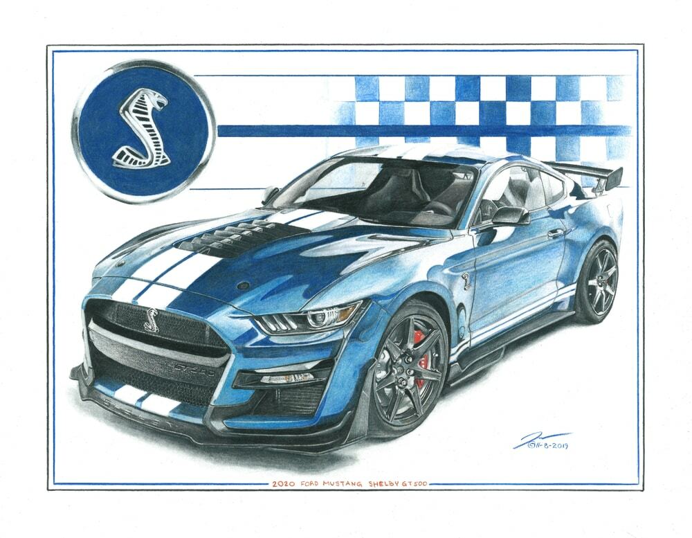 How To Draw A Ford Mustang Shelby Gt500