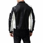 Mens Two tone Biker Leather Jacket, Mens leather rib collar fashion ...