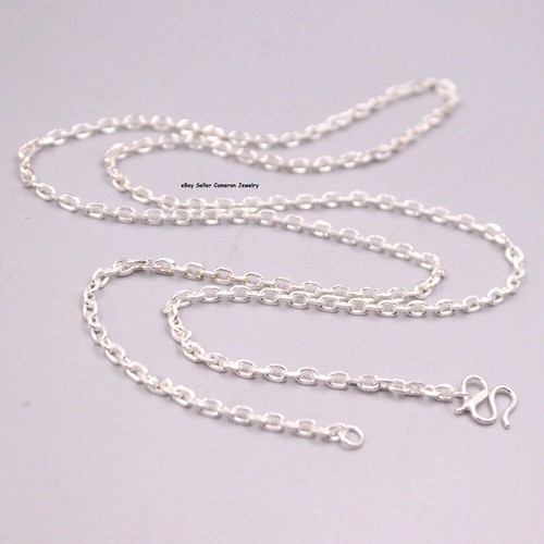Pure S999 Fine Silver 999 Chain 2.5mm Square Cable Link Necklace 8-9g ...