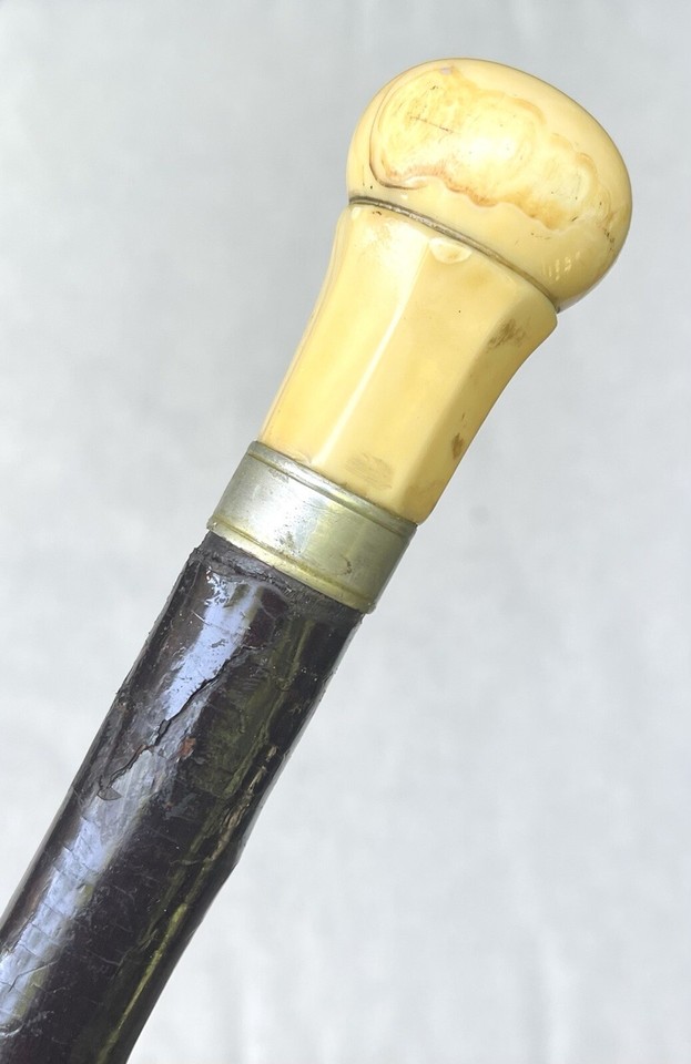 Vintage Antique 19C Irish Blackthorn Shillelagh Knob Swagger Walking ...