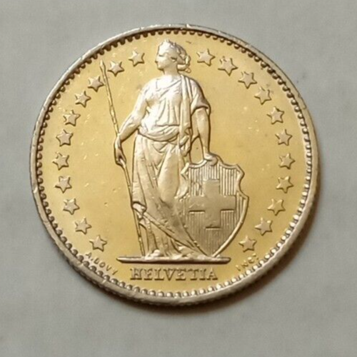 1980 Switzerland Swiss Half 1/2 Franc Helvetia w/Shield Lance Coin | eBay
