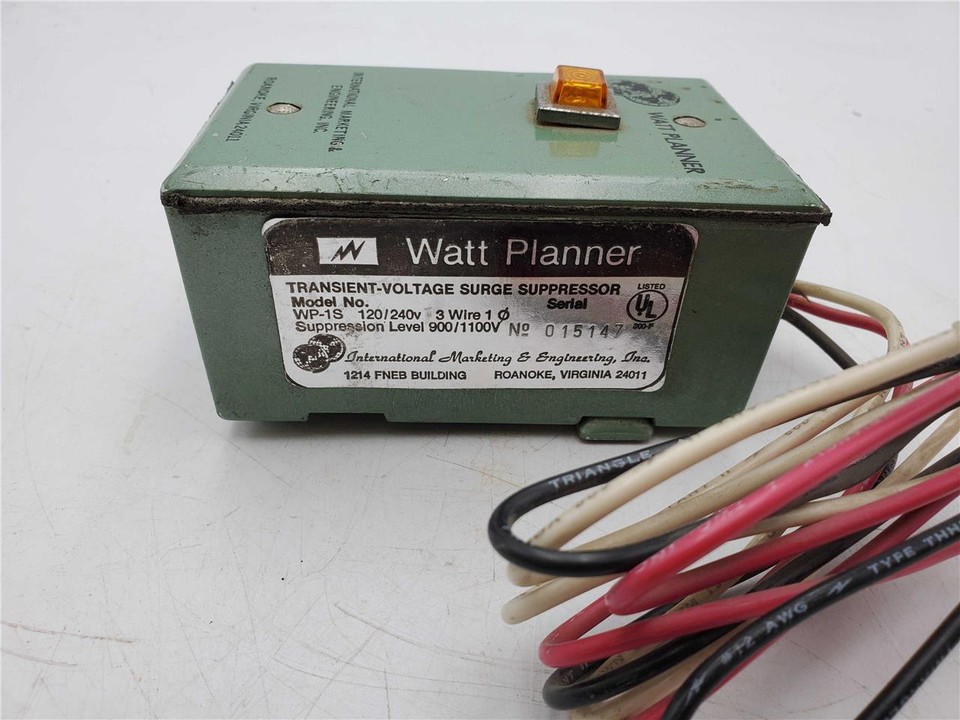 WATT PLANNER TRANSIENT VOLTAGE SUPRRESSOR WP-1S 120/240V 3 WIRE LEVEL ...