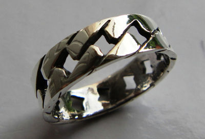 Chain Rectangle Link sterling silver ring SIZE 6 7 8 9 | eBay