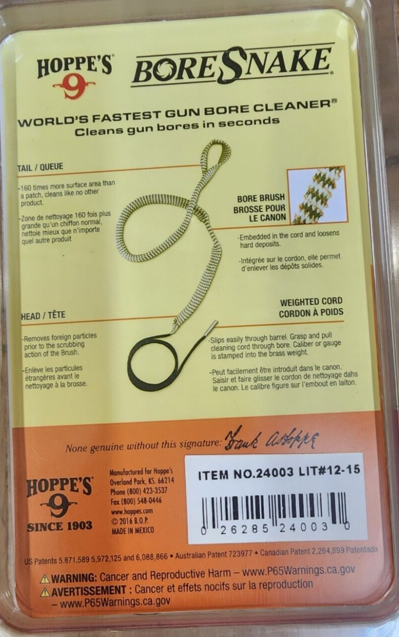 BORE SNAKE Gun Cleaner BLOWOUT 22-225 380 9mm 38 357 40 41 44-45 12ga ...