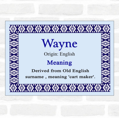 Wayne Name Meaning Blue Certificate | eBay