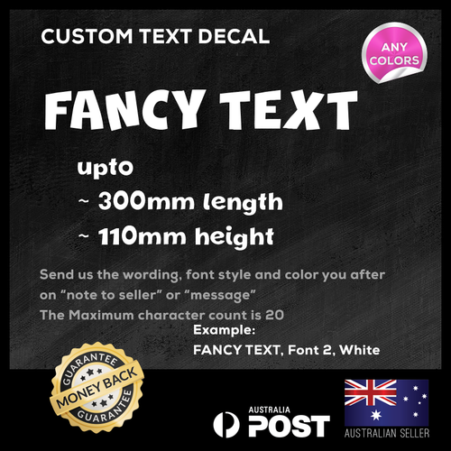 Custom Text Personalised Name Fancy Curly Car Window Vinyl Decals ...