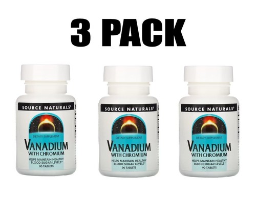 Source Naturals, Vanadium with Chromium, 3 PACK, 90 Tablets each (270 ...
