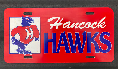 Vintage HANCOCK HAWKS Kiln, Mississippi plastic booster license plate ...