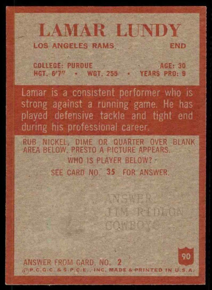 1965 Philadelphia #90 Lamar Lundy - NM-MT | eBay