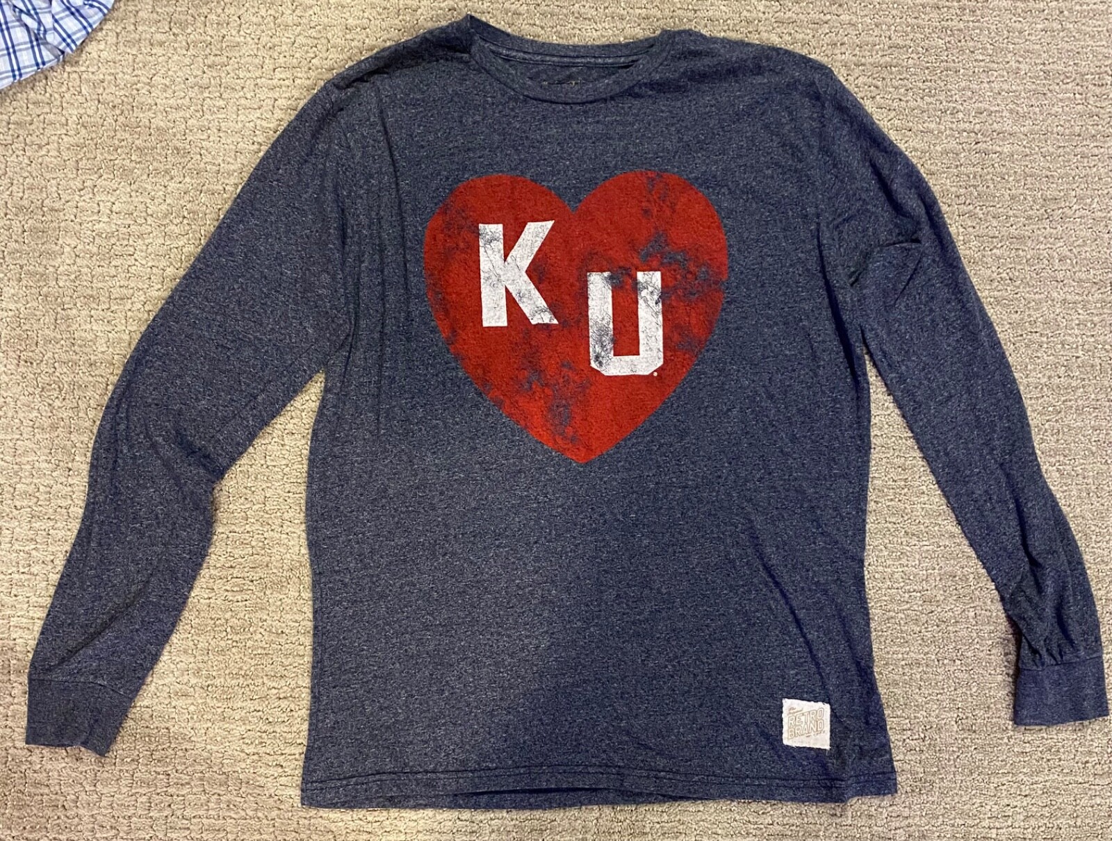Kansas Jayhawks The Original Retro Brand KU Heart long sleeve shirt ...