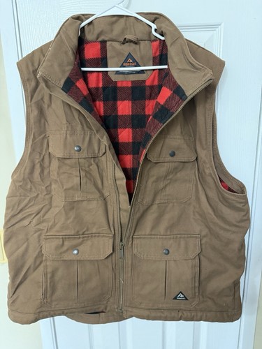 Ridgecut Hunting Vest Men's Size 2XL Work Duck Outdoor Plaid Flannel ...