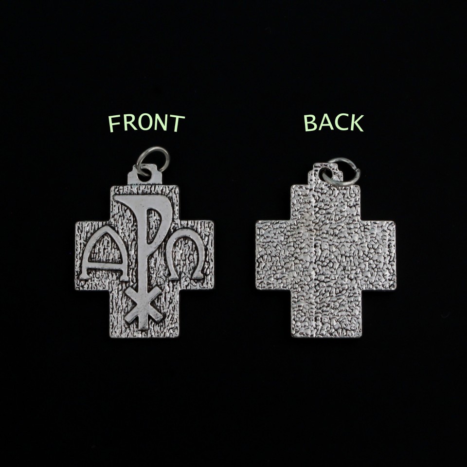 Alpha Omega Cross Charms Chi-Rho Christogram Pendants 1-1/8" Long, 3pcs ...