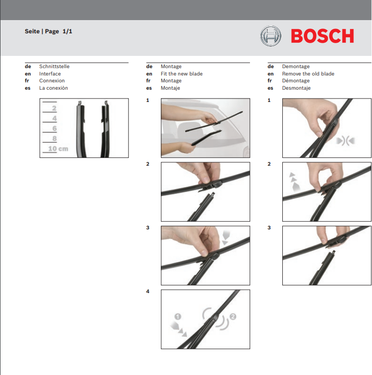 Land Rover Defender Rear Wiper Blade Windscreen 2019 Onwards BOSCH Flat ...