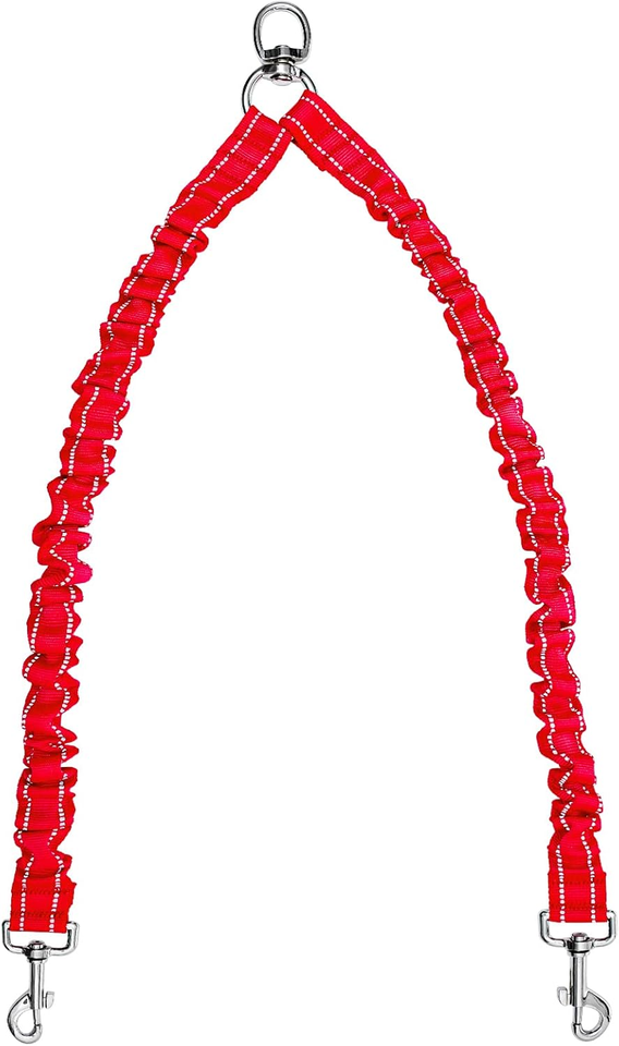 2 Dog Leash,Double Dog Leash Coupler Tangle Free Bungee, 360° Swivel No ...