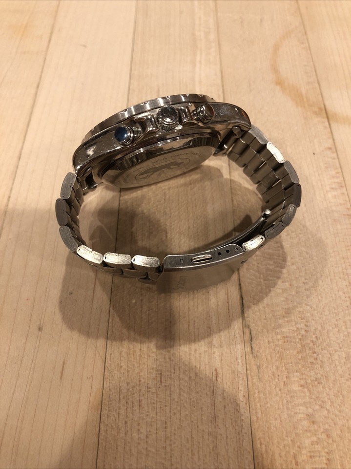 Stauer Men's Chronograph Hybrid Watch WR50 19093 Stainless Steel ...